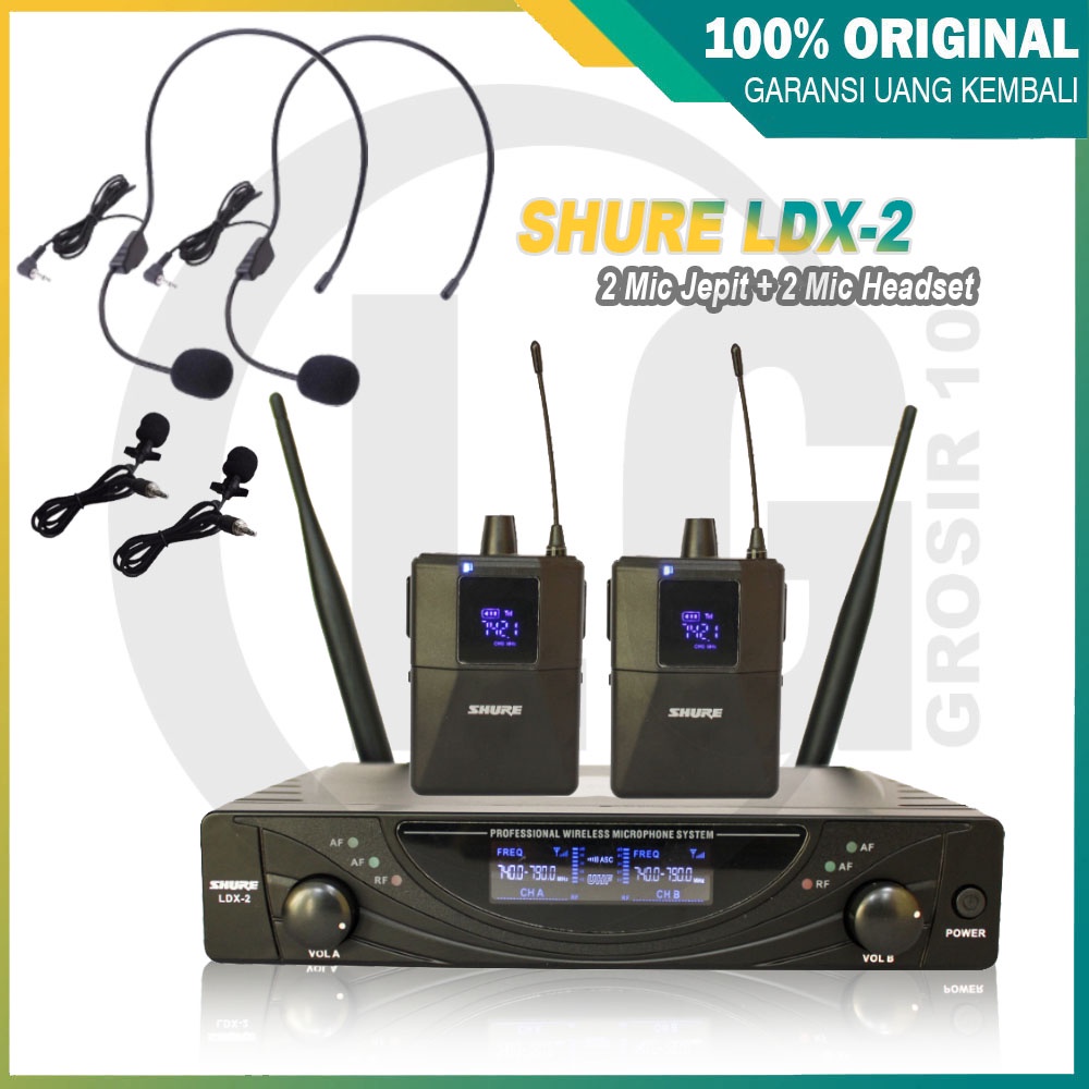 Jual MIKROFON WIRELESS SHURE LDX 2 / LDX-2 MIC JEPIT 2 MIC BANDO ...