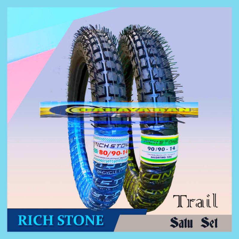 Jual promo sepasang 2 ban motor metic trail 80/90-14 dan 90/90-14 ban ...