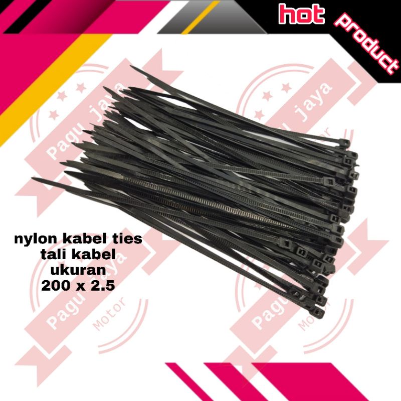 Jual Kabel ties tali kabel ukuran 2.5x200mm (isi 100 biji) | Shopee ...