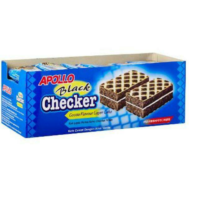 Jual Apollo Black Checker/ Chocolate Wafer Bar/ Biskuit Berlapis Coklat ...