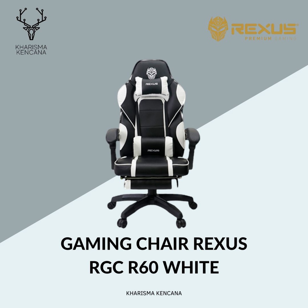Jual GAMING CHAIR REXUS RGC R60 WHITE | Shopee Indonesia