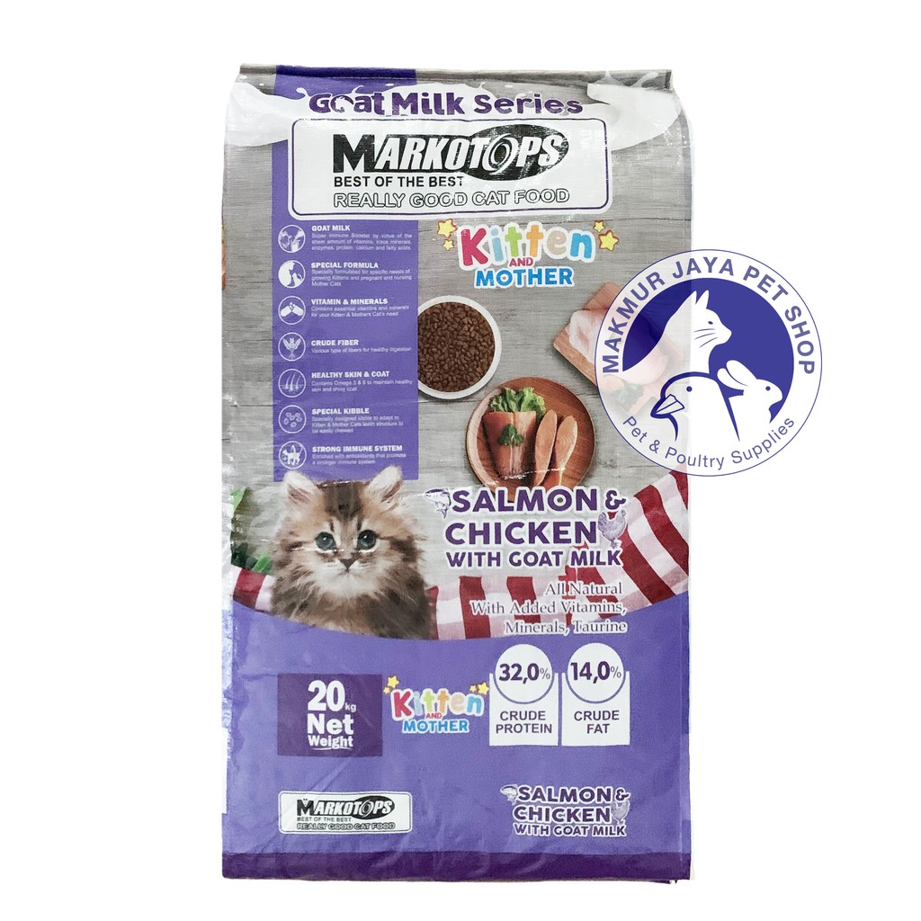 Jual Markotops Kitten Salmon Chicken Cat Food 20 kg / Makanan Kucing ...
