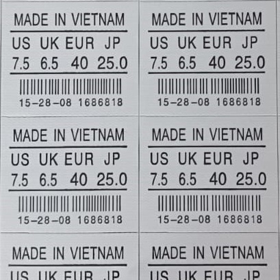 Jual Perlengkapan Sepatu Label Size Sticker Sepatu dan Tag, Sertifikat ...