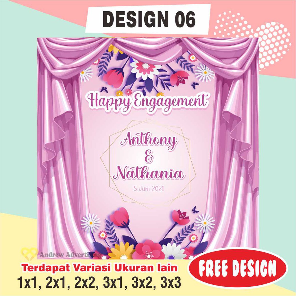 Jual Spanduk Backdrop Lamaran / Backdrop Tunangan / Dekorasi Lamaran ...