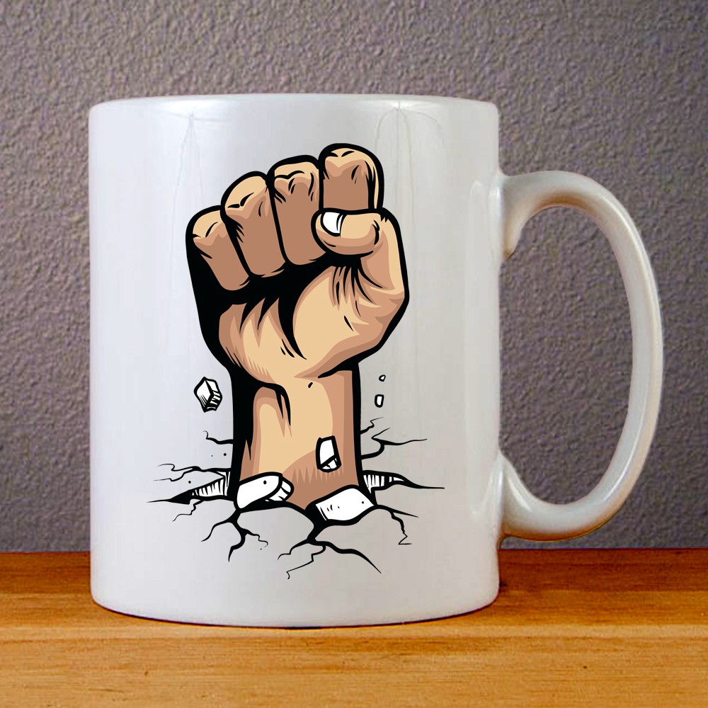 Jual Mug Keramik - Fist hand smashing the ground (Semangat) | Shopee ...