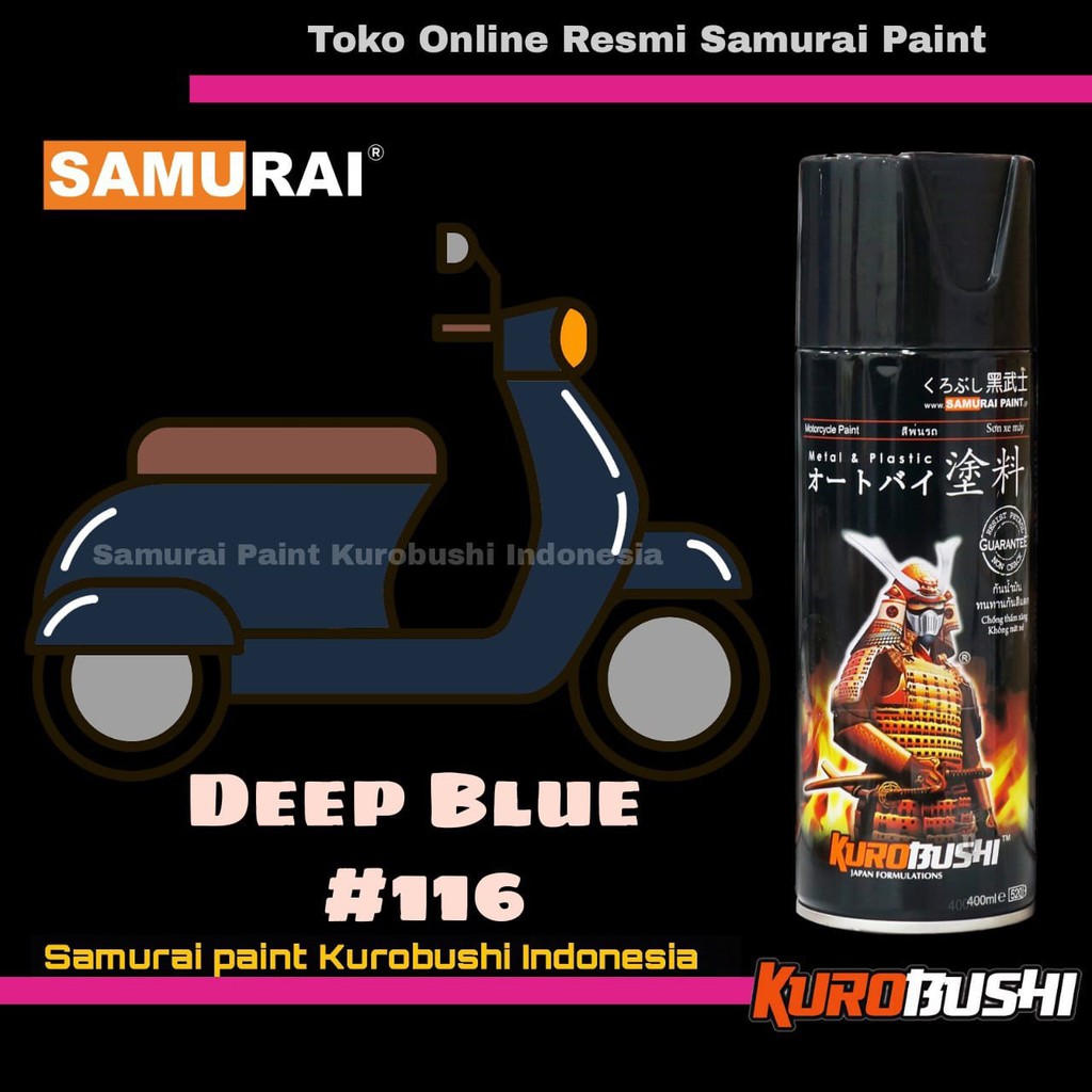 Jual Samurai Paint DEEP BLUE 116 Warna Standar Biru Dongker Cat Semprot ...
