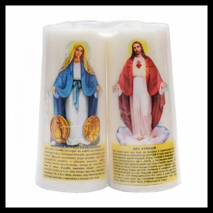 Jual Lilin Rohani Gambar Doa Permohonan Isi 2 ( Uk. 13 X 6Cm )-Lilin ...