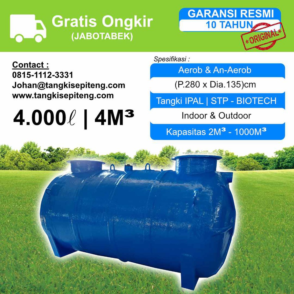 Jual Tangki IPAL 4000 liter/4m3 - TANGKI BIOTECH | Shopee Indonesia