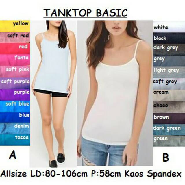 Jual Tanktop Basic (Pilihan Warna A) | Shopee Indonesia