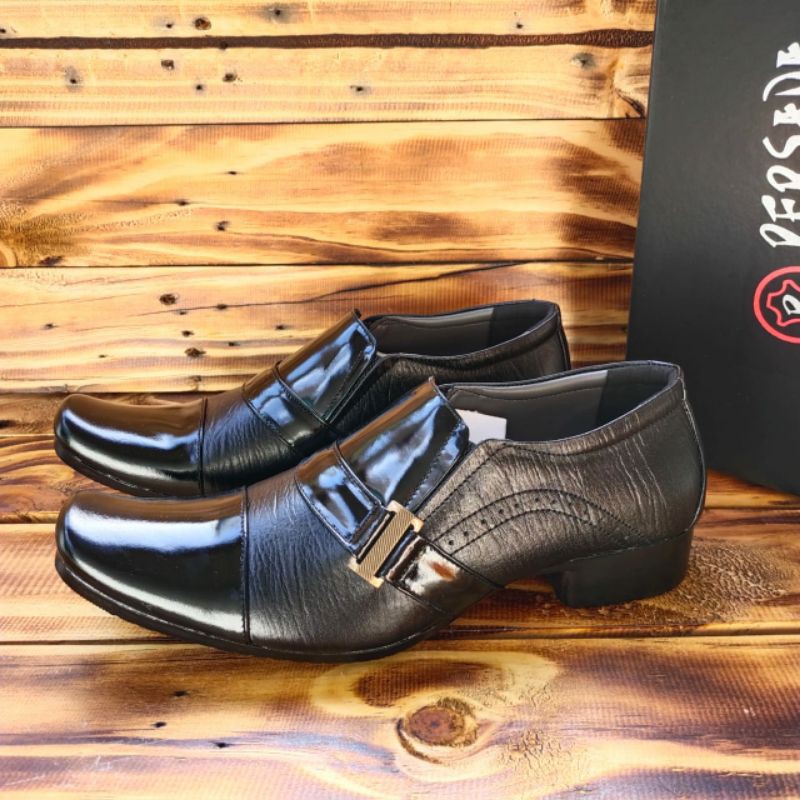 Jual Sepatu Pantofel Hitam Pria Sepatu Kerja Pentopel Kantor Kulit Asli ...