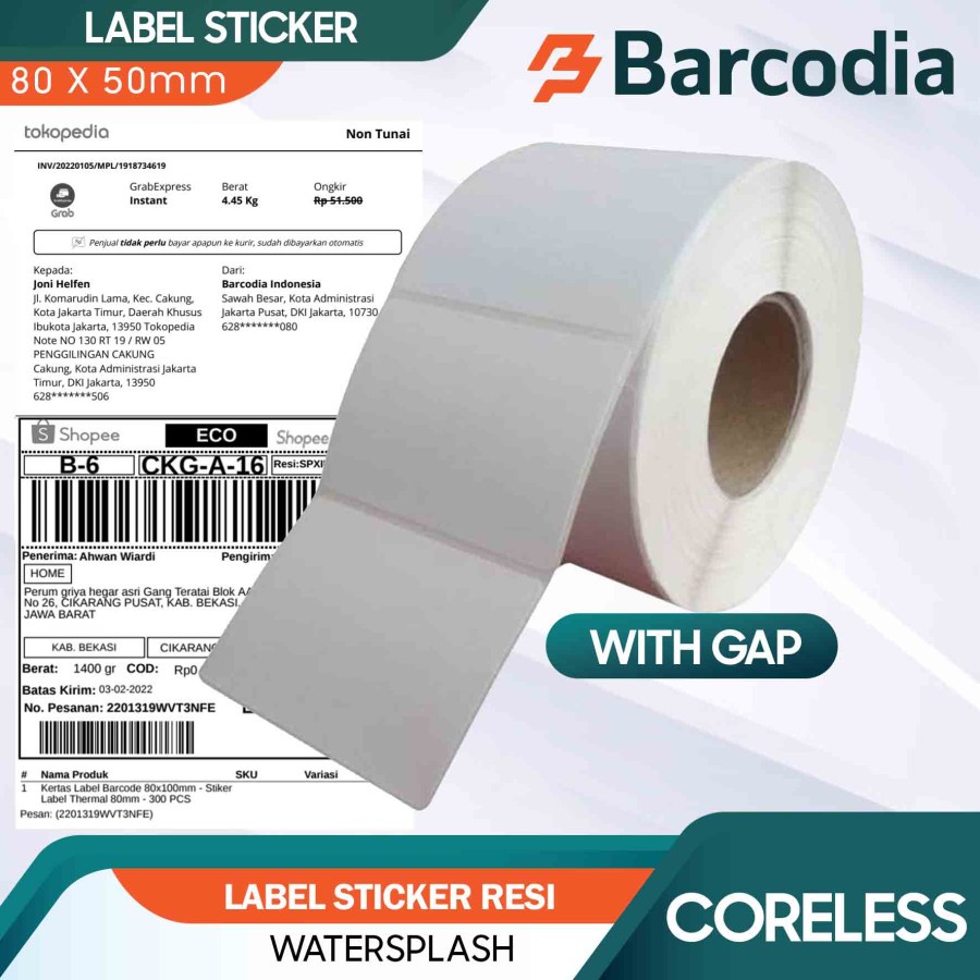 Jual BARCODIA Label Sticker Thermal Iware 80X50 ISI 200Pcs | Shopee ...