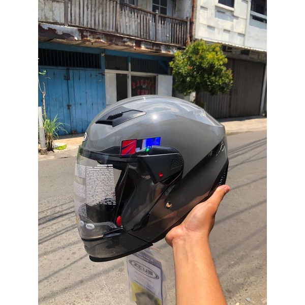 Jual Zeus 611c Grey Helm Harian Touring Adventure Abu Abu Glossy ...