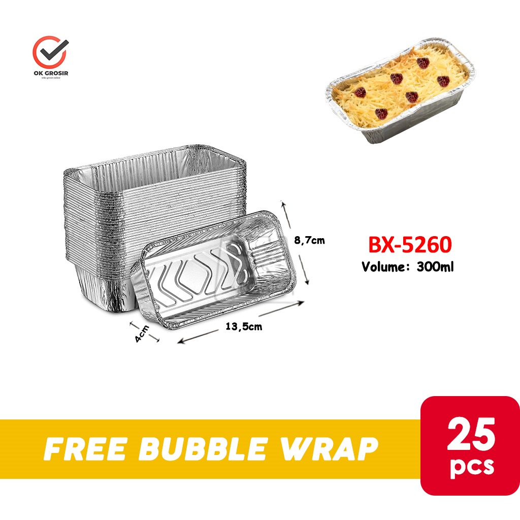 Jual Aluminium Foil Tray BX 5260 / Alu Tray Cup 300ml Persegi Panjang ...