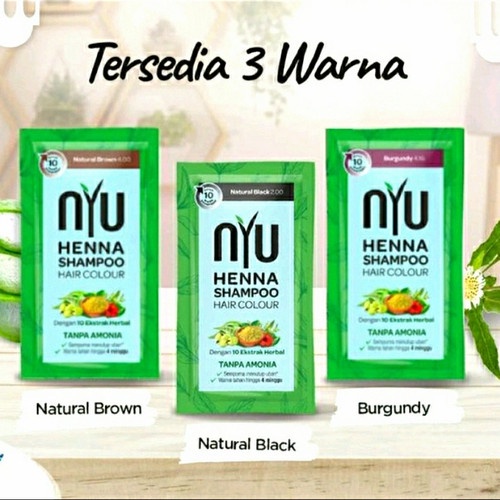 Jual NYU Henna Shampoo Hair Colour TANPA AMONIA 1 Sachet | Shopee Indonesia