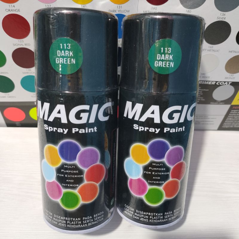 Jual Magic Spray Paint Pilox Pilok Magic Dark Green Hijau Tua 113 300cc ...