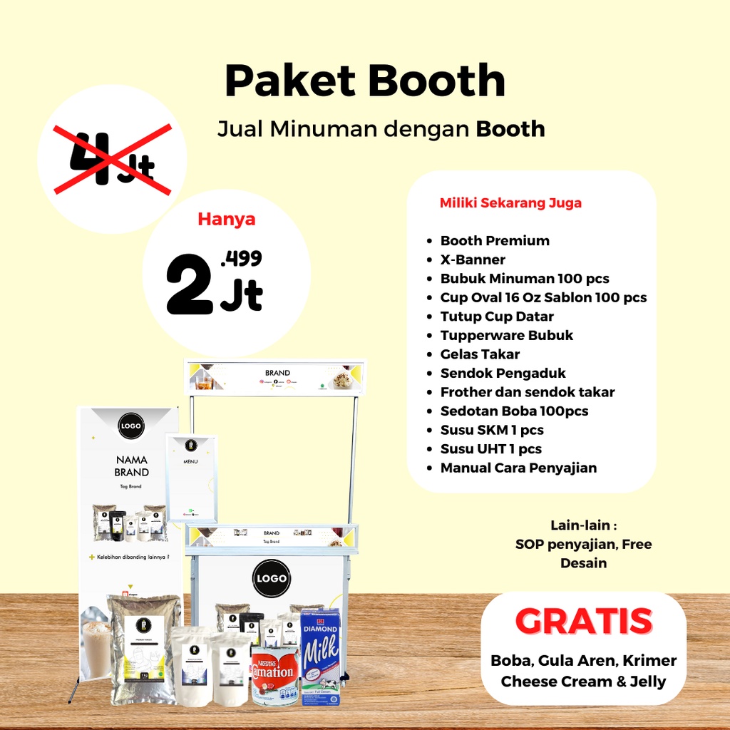Jual Paket Usaha Minuman Boba, Es Coklat, Milkshake Terjangkau Booth ...