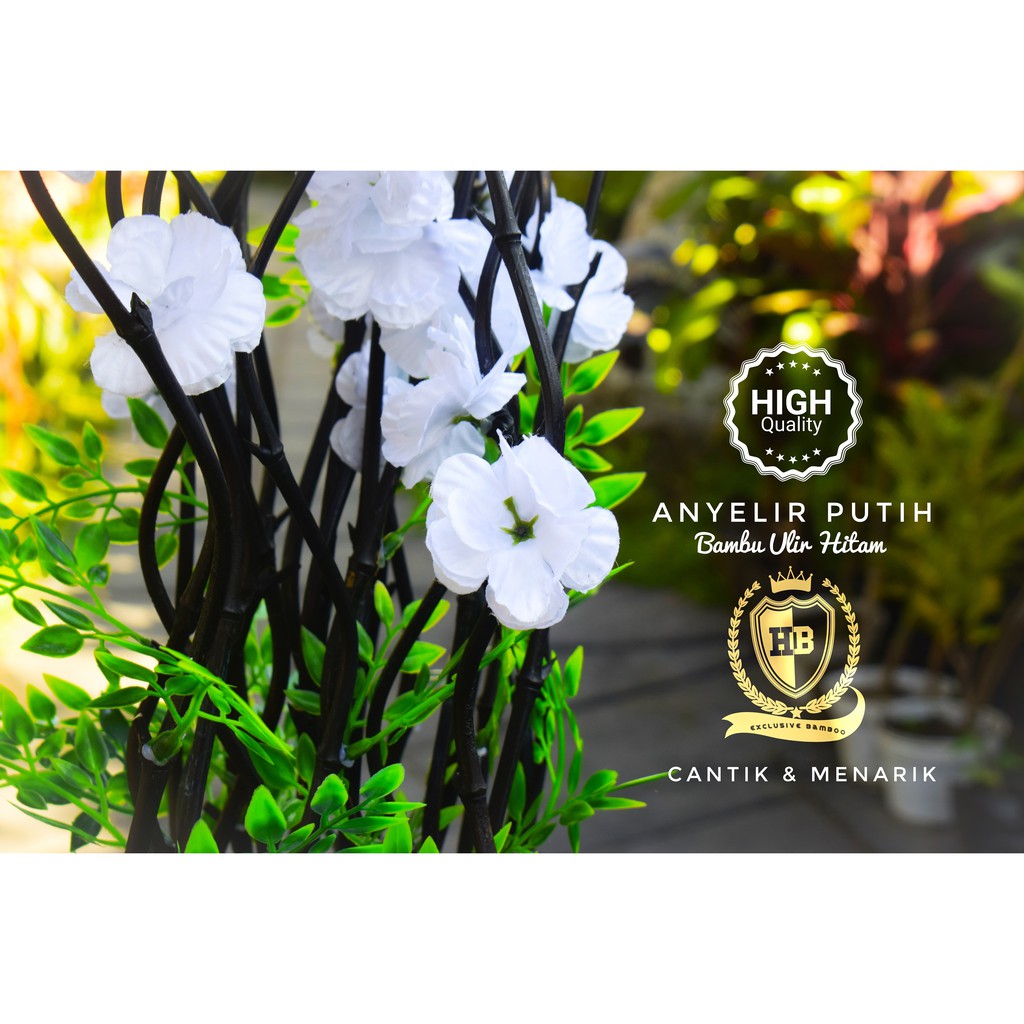 Jual 10 Bambu Ulir Cendani Bunga Dekorasi Anyelir Putih Artifisial ...