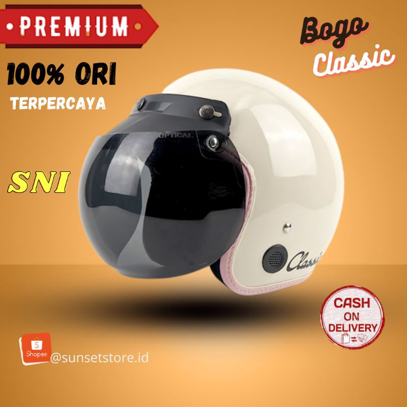 Jual Helm Helem Bogo pastel Polos Classic Cewek Cowok Wanita Pria ...