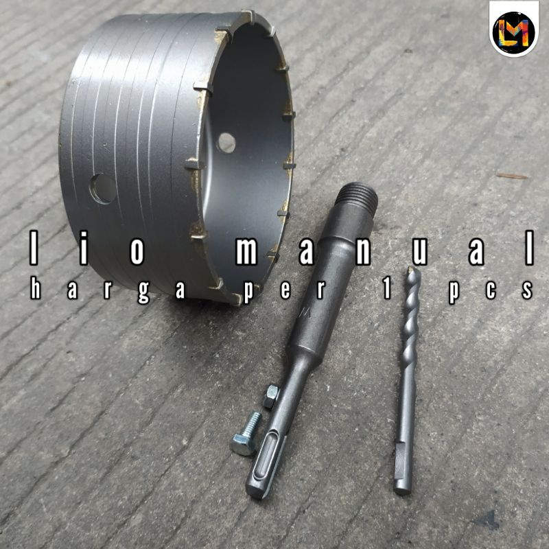 Jual mata bor coring beton 5 inch 125 mm Set Sds Plus WIPRO Pembolong ...