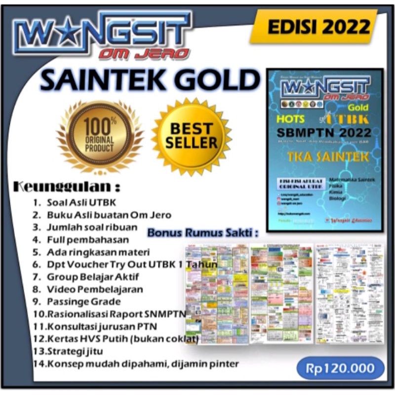 Jual [READY] Buku Wangsit om jero UTBK SBMPTN 2022 +3 RUMUS SAKTI (bekas tapi gk pernah di pake ...