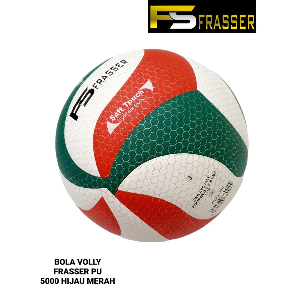 Jual Frasser Bola Voli Bola Volley PU 5000 Hijau Merah SN | Shopee ...