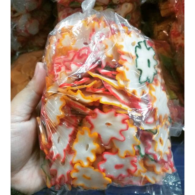 Jual Kerupuk Bawang Bentuk Bunga Kerupuk Seblak Kerupuk Mentah Warna ...
