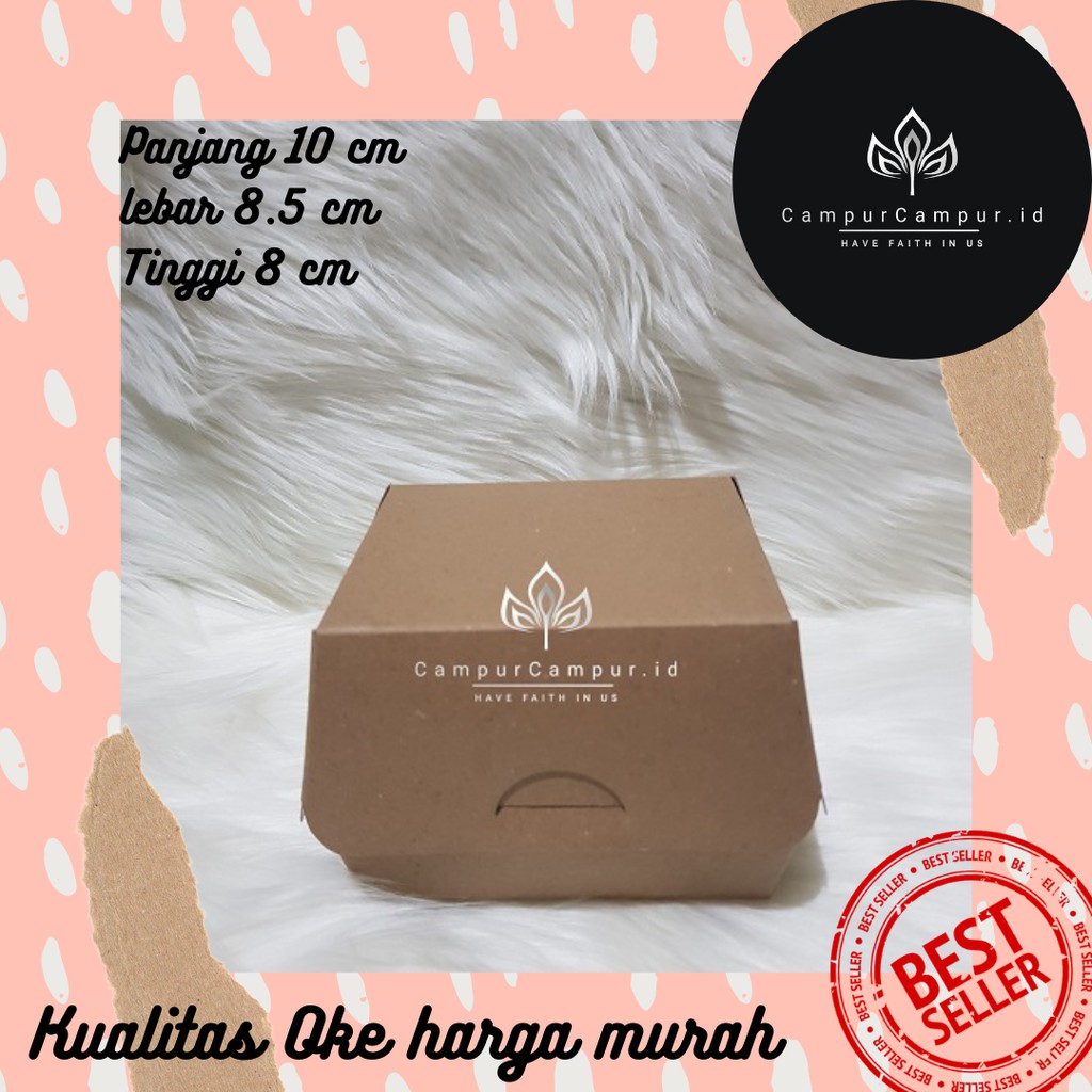 Jual BOX PACKAGING KRAFT COKLAT UNTUK BURGER,DIMSUM,CAMILAN 10X8.5X8 ...