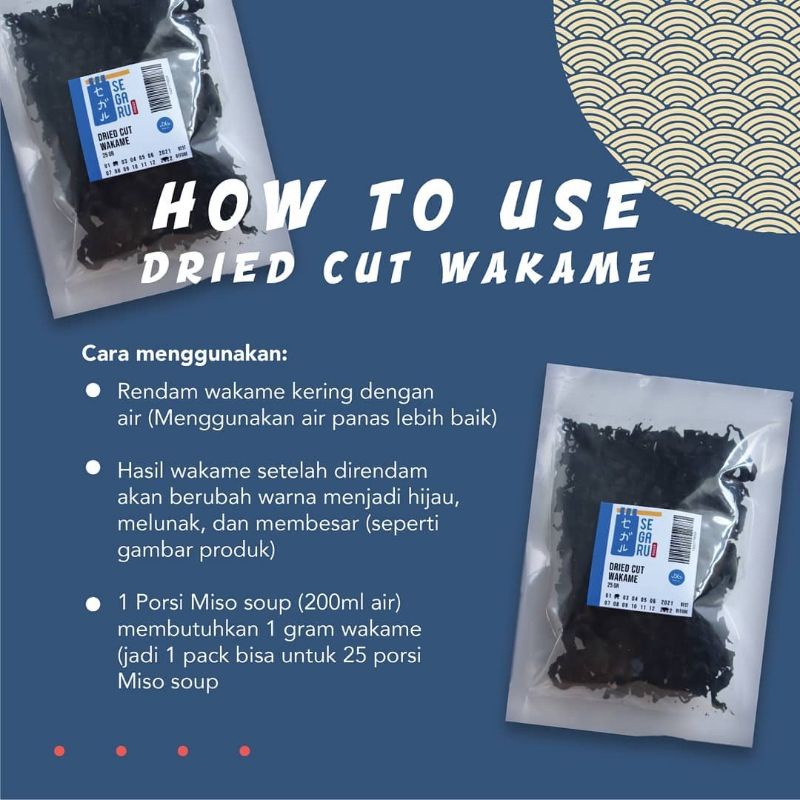 Jual Dried Cut Wakame - Rumput Laut Kering - Untuk Ramen Udon Miso 25 ...
