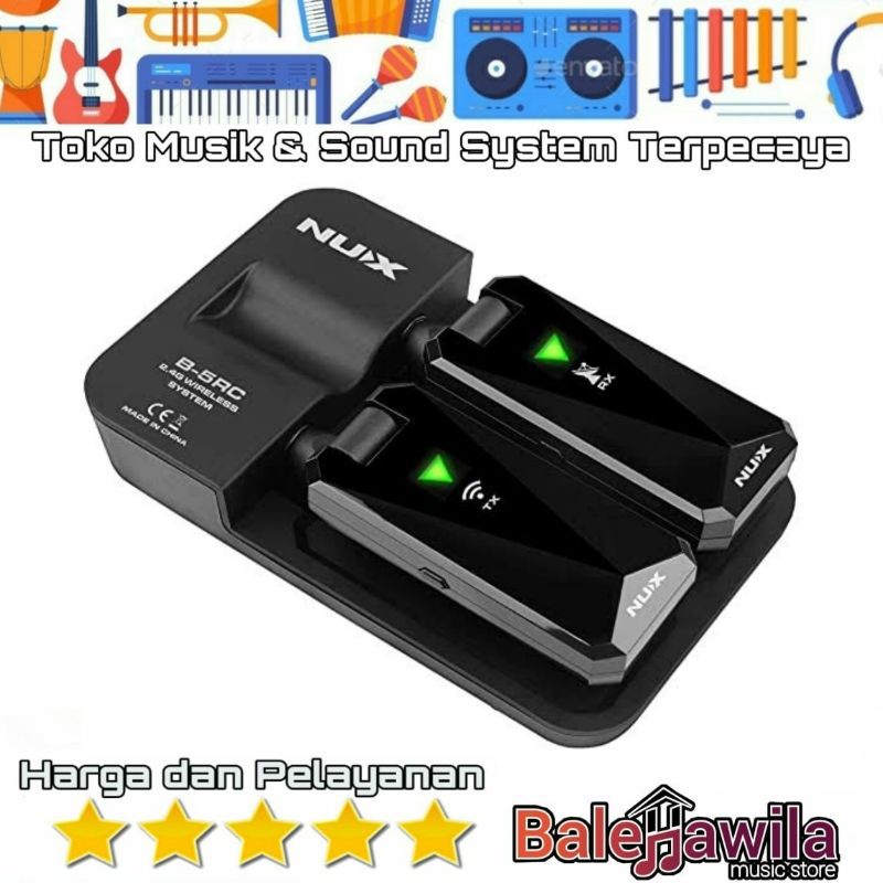 Jual Jack Wireless NUX B-5RC Wireless Guitar System Transmitter n ...