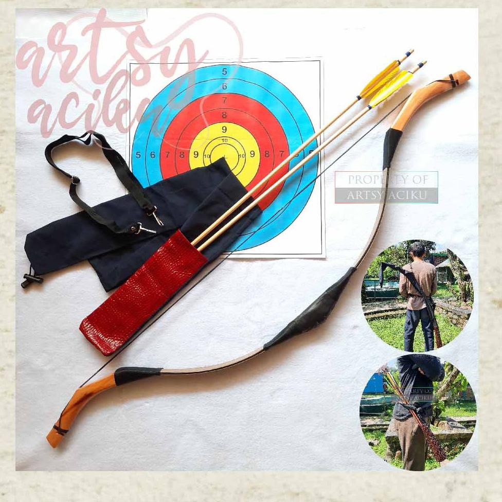 Jual Sepaket Busur Dewasa Fiber 35-50Lbs Flat Bow (KODE Q48) | Shopee ...