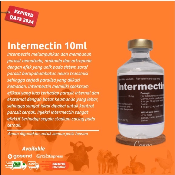 Jual INTERMECTIN 100 ml - Obat Kutu Skabies Gudik Pinjal Cacing Sapi ...