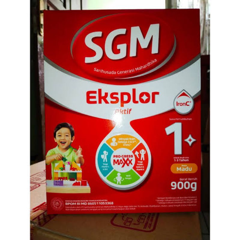 Jual SGM 1+ PLUS EKSPLOR AKTIF KEMASAN BARU VANILLA MADU 900 GR | Shopee Indonesia