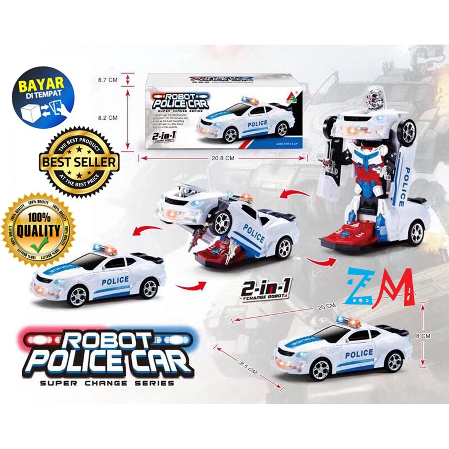 Jual MOBIL ROBOT POLISI TRANSFORM MECH PIONEER 2IN1 LIGHT N MUSIC 8990 ...