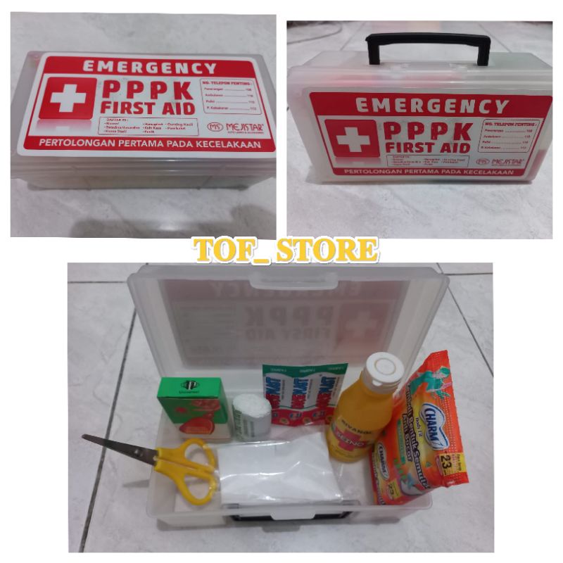 Jual Kotak obat P3K box plastik lengkap dengan isi | Shopee Indonesia