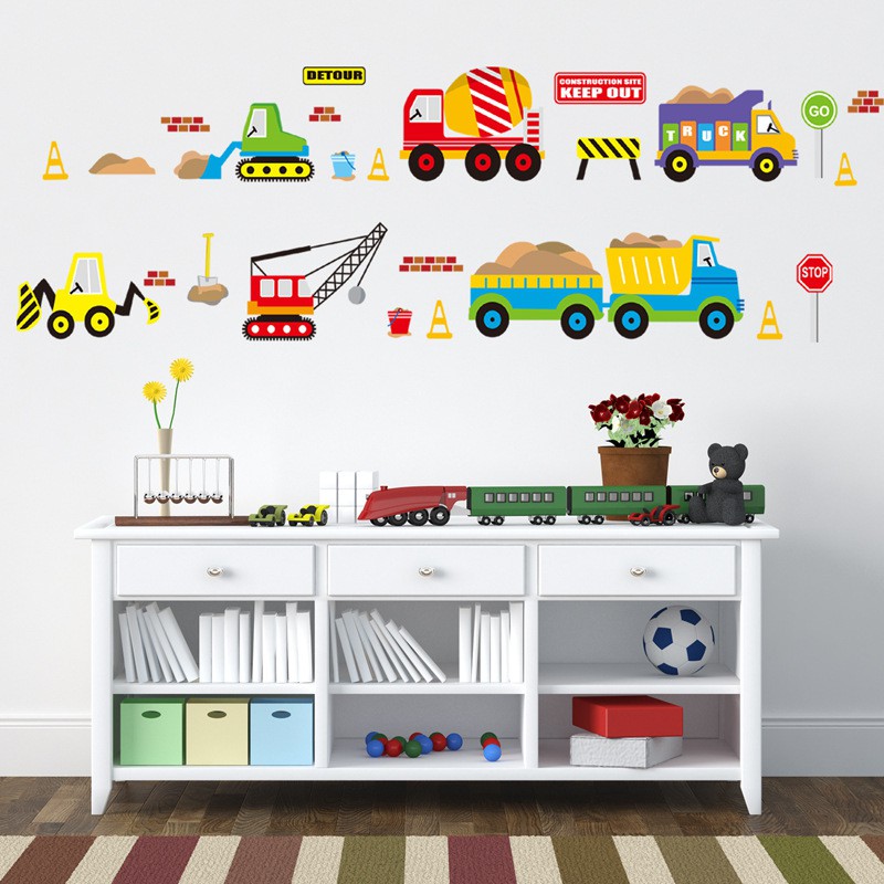 Jual RELIZA WALLSTICKER TRANSPORTASI MOBIL ANAK TRUCK JM8269 WALL ...