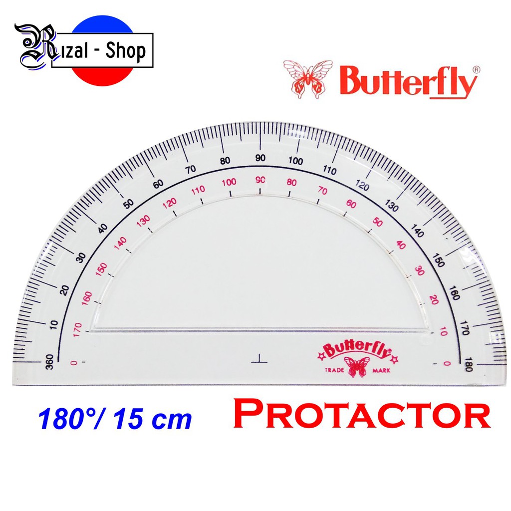 Jual Penggaris Busur 180 Derajat 15 cm Butterfly Protactor | Shopee ...