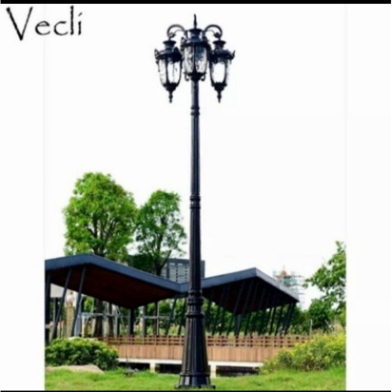 Jual lampu tiang taman/lampu hias jalan 3 cabang fitting standar ...
