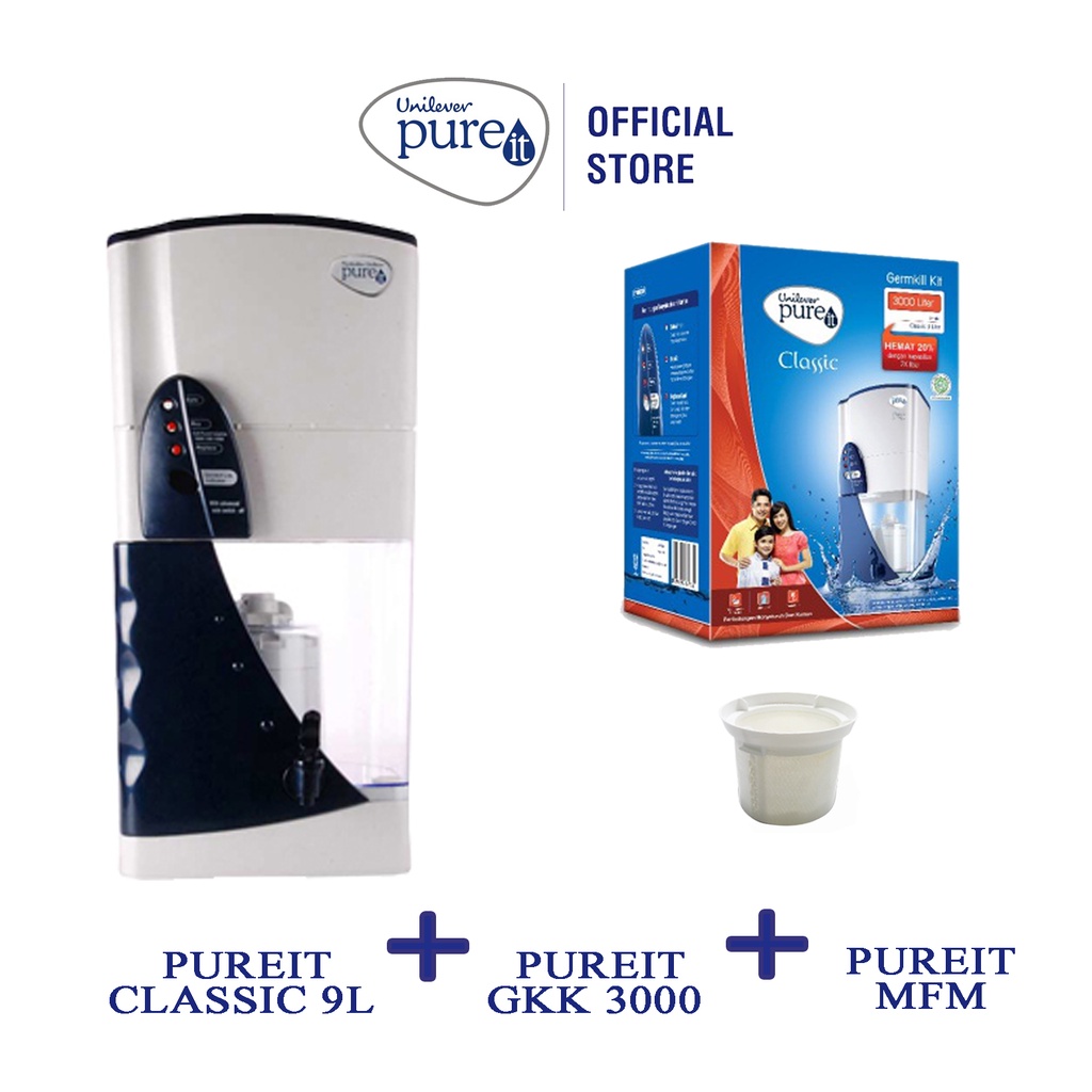 Jual Unilever Pureit Water Purifier Classic White 9L Plus GKK 3000 ...