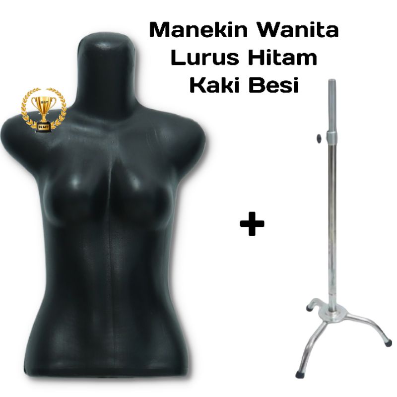 Jual Manekin Body Lurus Hitam Kaki Besi | Manekin Wanita Lurus Hitam ...