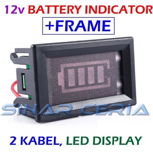 Jual 12v Battery Indicator Meter Progress Bar Baterai Aki Accu With Frame Alat ukur Indikator ...