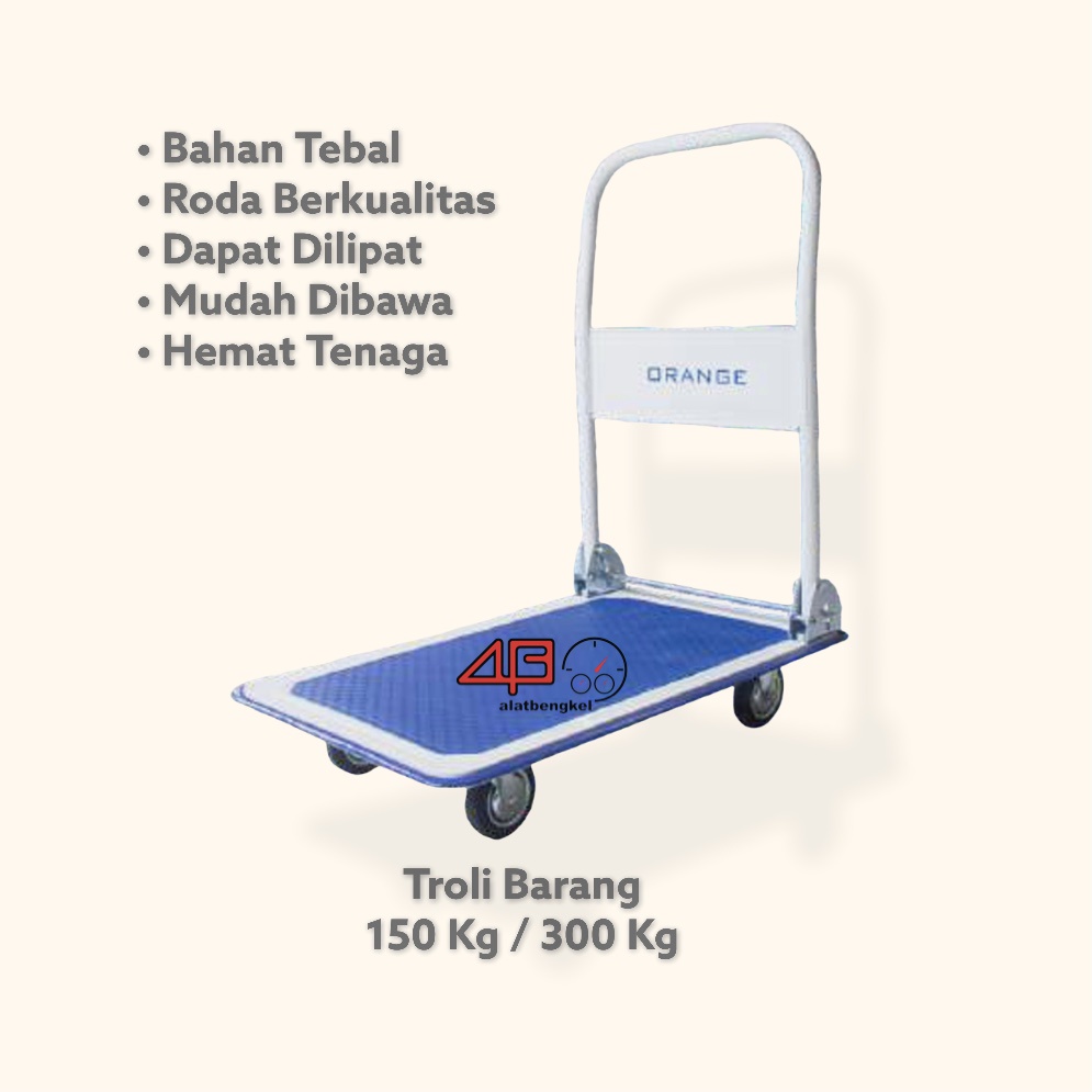 Jual ORANGE 5238-300 PLATFORM HANDTRUCK TROLLEY 300KG | Shopee Indonesia