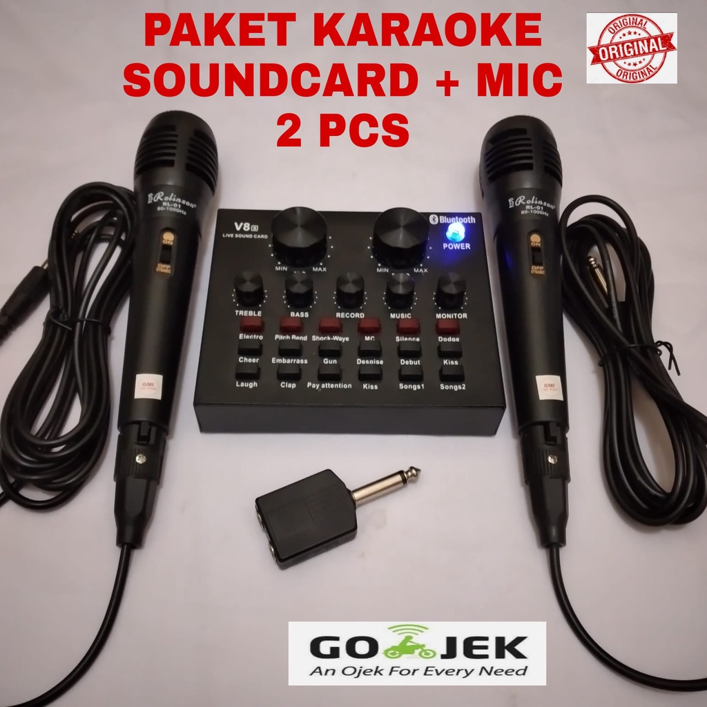 Jual PAKET Alat Karaoke Soundcard Live Broadcast Microphone Headset dan ...
