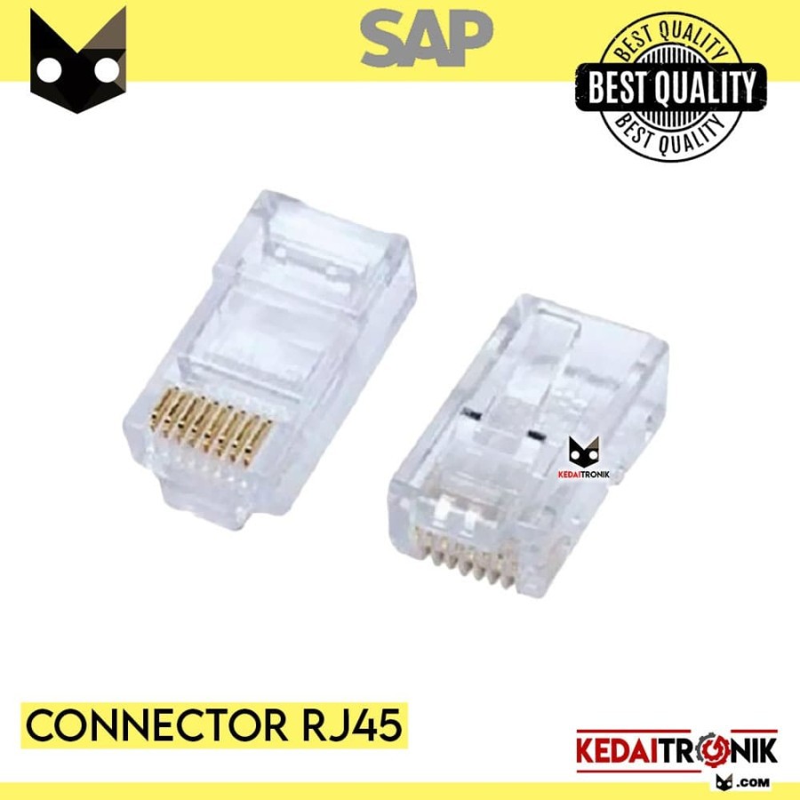 Jual Connector RJ45 Cat 5E AMP SAP BOX ETHERNET Konektor UTP CAT 5 Box ...