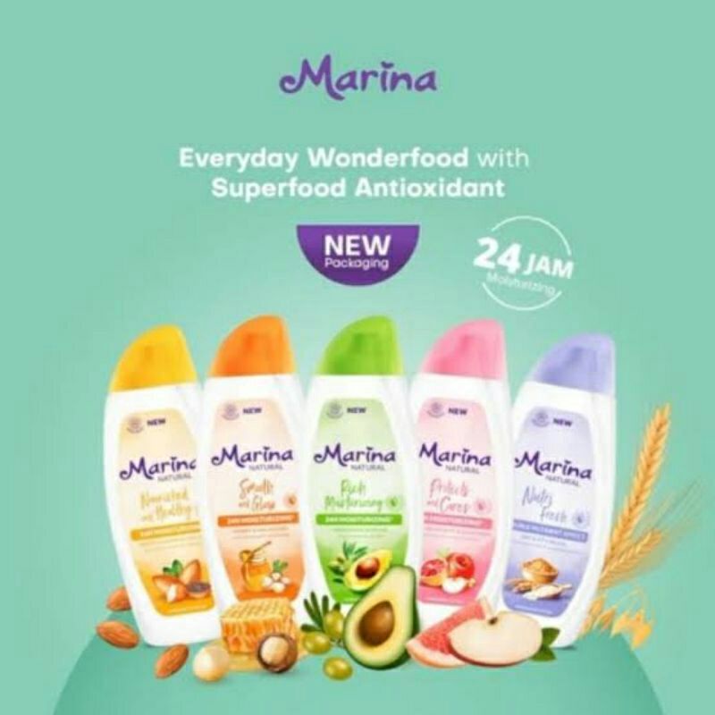 Jual Marina Hand & Body Lotion Natural 95ml / Hand Body Marina Natural ...