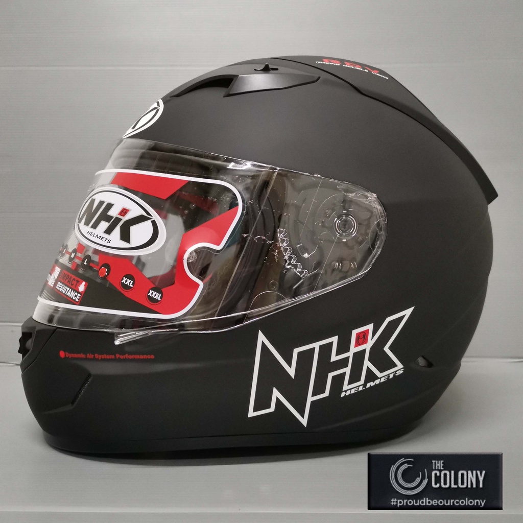 Jual HELM NHK GP1000 GP 1000 BLACK DOFF DOUBLE VISOR HELM FULLFACE NHK ...