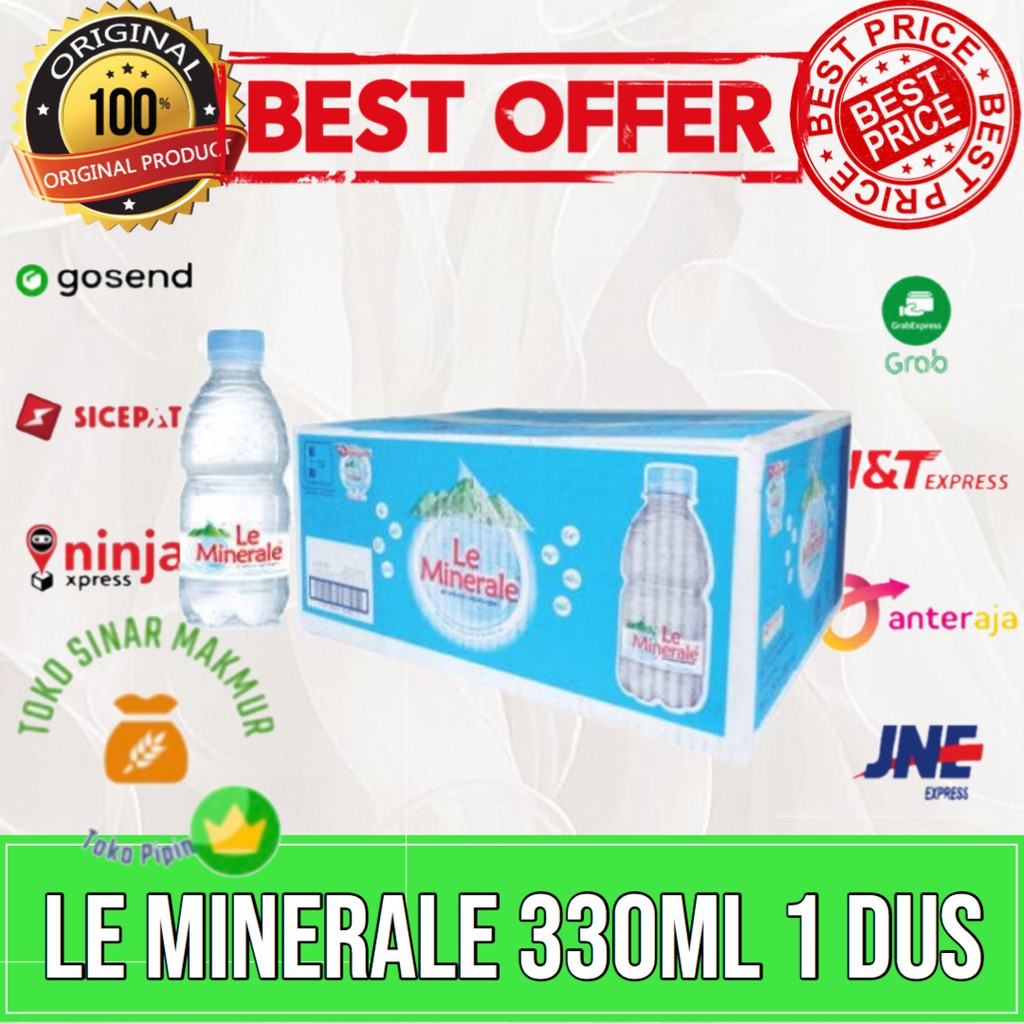 Jual Le Minerale 330ml (1Dus / 24btl) Air Mineral Air Minum Dalam Kemasan Botol Mineral Water ...