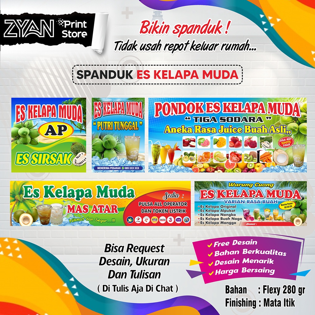 Jual SPANDUK BANNER ES KELAPA MUDA | Shopee Indonesia