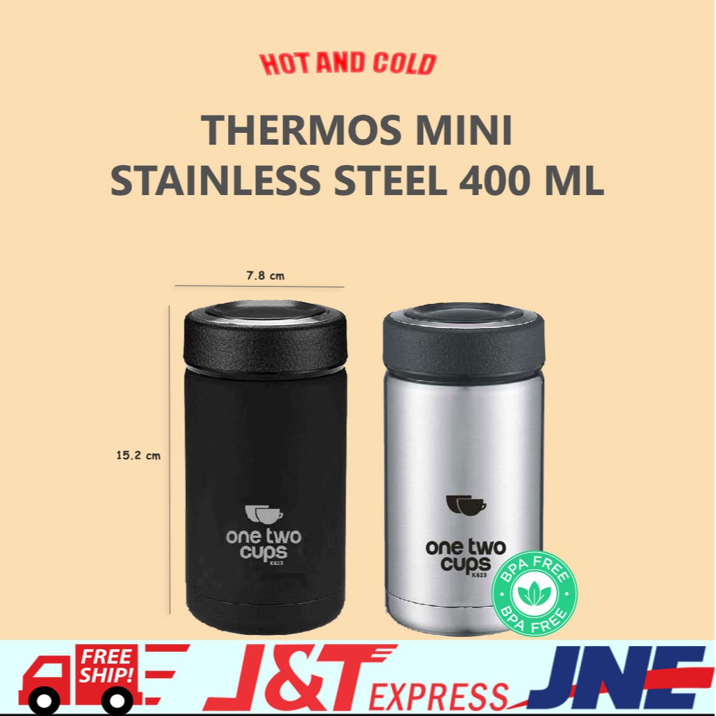 Jual Botol Minum Thermos Mini Termos Stainless Steel 400ML Gelas Cup ...