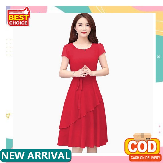 Jual Baju Dress Remaja Kekinian Terbaru 2021 2022 Dress Natal Imlek ...