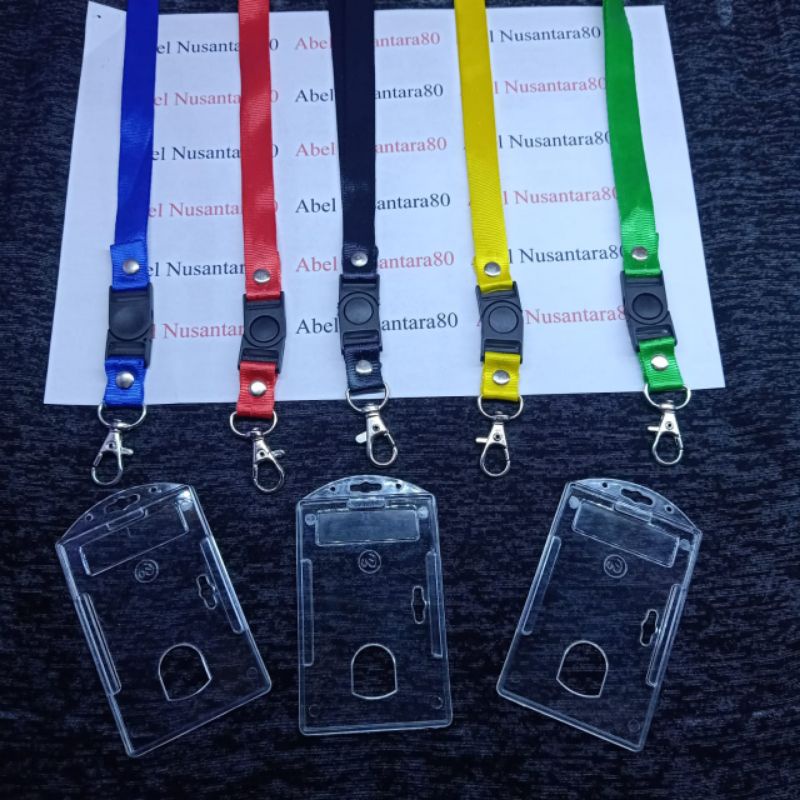 Jual Paket Casing ID Card Acrylic Bening 1 Sisi Ev Bes+Tali Pengait ...